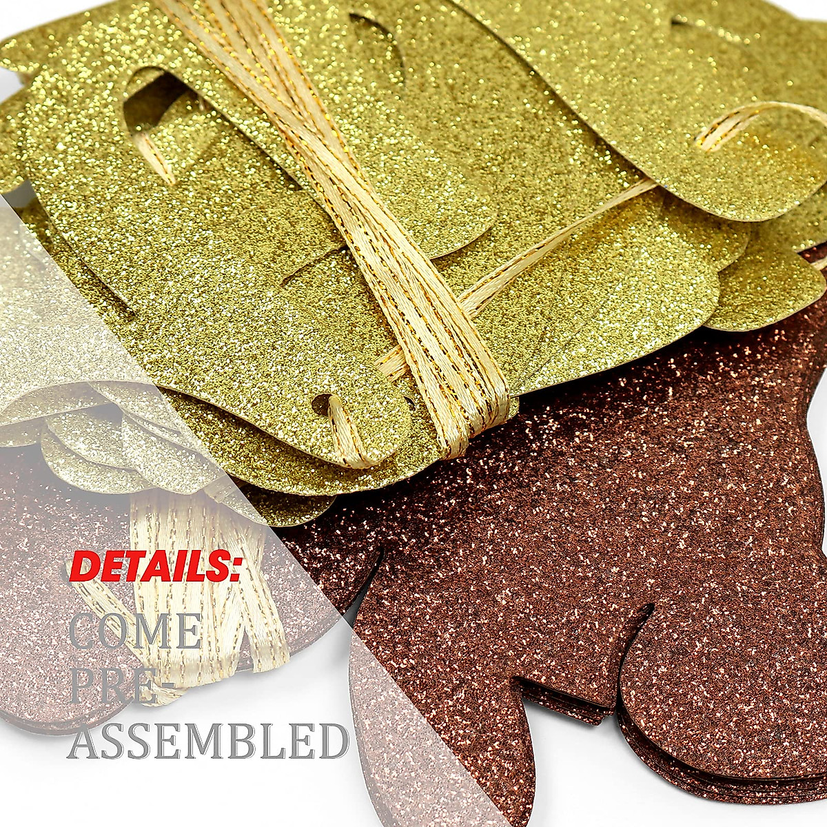 We Can Bearly Wait Glitter Banner, Baby Shower Decorations, Gender Reveal Party Supplies for Teddy Bear Theme Garland (Gold and Brown)