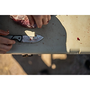 Old Timer Trail Boss 9in Fixed Blade Gut Hook Knife with High Carbon Stainless Steel Blade, TPE Grip Handle, and Custom Molded Sheath for Hunting, Field Dressing, Skinning, Gutting, and Outdoors