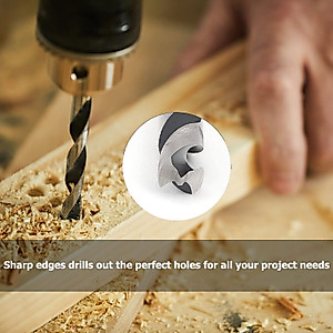 YUENTOEN Brad Point Drill Bit, 8Pcs Carbon Steel Sharp 3-10mm Spiral Twist Wood Drill Bits Set with Storage Bag Power Drill Accessories for Woodworking, Softwood