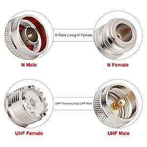 XRDS -RF N Male to UHF Female Adapter N Connector to PL-259 SO-239 Coax RF Coaxial Cable Connectors Pack of 2 (NOT for TV)