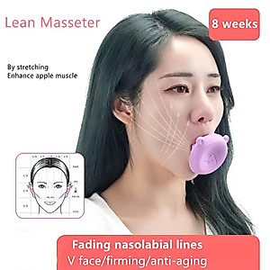 Face Neck Toning Exerciser for Women, Face Lift Skin Firming V Shape Double Chin Exerciser Instrument, Eliminate Nasolabial Folds, Tighten Facial Skin, Portable Anti Wrinkle Mouth Exercise Tool