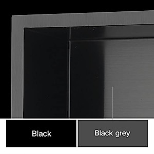 NAVNKA Shower Niche, No Tile Needed, The Insert Storage Shower Shelf is Easy to Install, Stainless Steel, Black grey (12''*6'')