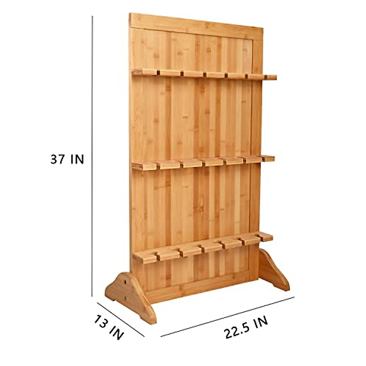 ikare Champagne Wall Holder for Party, 3-Tier Wooden Champagne Glass Flute Holder Wall Stand Rack, Wine Glass Holder Rack Floor Standing, 18 Glass Drinks Shelf, Champagne Tower Stand Wine Rack Display