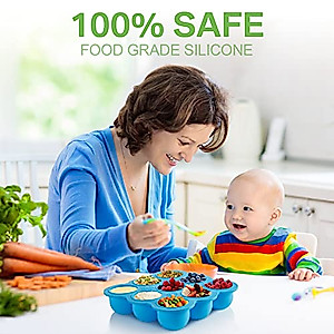 4 Pack Baby Food Storage Containers 9 Cup Silicone Baby Food Freezer Tray with Lid Stackable Reusable Freezer Storage Tray for Ice Breast Milk Homemade Baby Food Vegetable Fruit Puree