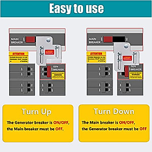 LHOOVMEE Generator Interlock Kit Compatible with Square D QO or Homeline 150 and 200 Amp Panels. 1 3/8 inches Spacing between Main and Generator Breaker, Professional Interlock Kit for Generator