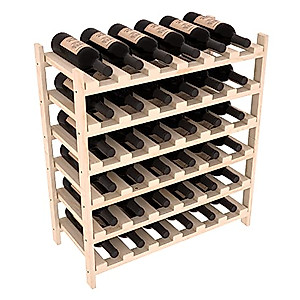 Wine Racks America Living Series Stackable Wine Rack - Durable and Modular Wine Storage System, Pine Unstained - Holds 36 Bottles
