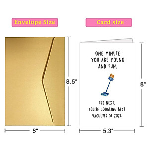 Funny Birthday Card for Women Men, Happy 40th 50th 60th 70th 80th 90th Birthday Cards for Dad Mom Sister Brother Friend, Happy Birthday Card for Grandma Grandpa with Sticker And Envelopes