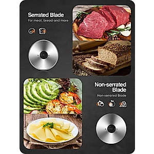 Meat Slicer 200W Electric Deli Food Slicer with 2 Removable 7.5" Stainless Steel Blade, Adjustable Thickness Meat Slicer for Home Use, Child Lock Protection, Easy to Clean, Cuts Meat, Bread and Cheese