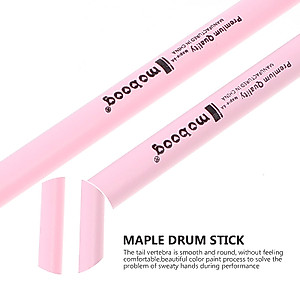 MILISTEN 2 Pairs Pink Maple Percussion Drum Sticks Maple Wood Drumsticks Non Slip Drum Sticks Wood Tip Maplewood Drumstick for Kids Students and Adults