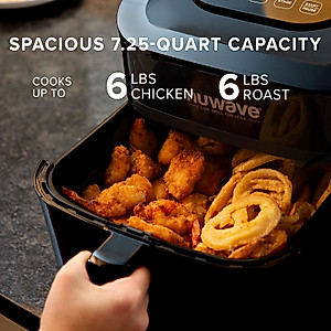 NUWAVE Brio 7-in-1 Air Fryer Oven, 7.25-Quart with One-Touch Digital Controls, Non-Stick Air Circulation Riser & Reversible Rack Included