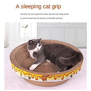 PetPhindU 2PCS Cardboard Cat Scratcher Corrugated Cat Scratcher Cat Scratch Ramp Cat Scratcher Little Scratchers Cat Scratch Bowl Cat Carpet Scratcher Scratchboard for Cat with Cat Grass and Catnip