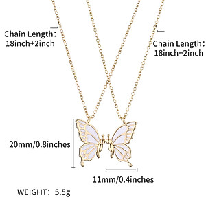 RS Mother Daughter Mom Necklaces Set for 2 Butterfly Matching Necklace Women Mother's Day Christmas Valentines Pendant Chain Gold Jewelry Gifts