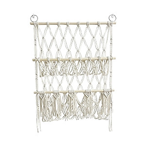 Sinolmaibe Stuffed Animal Hammock, Double Layer Woven Toy Net With Tassels, Net Bag Storage Rack Bookshelf Hammocks Home Decor Book Shelves, Stuffed Animal Toy Storage Holder