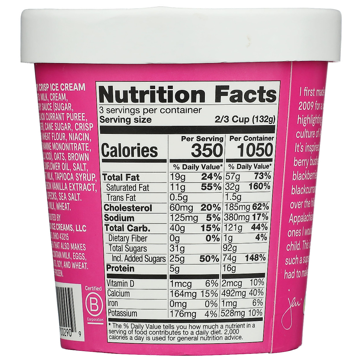 JENIS SPLENDID ICE CREAMS Brambleberry Crisp Ice Cream, 1 PT