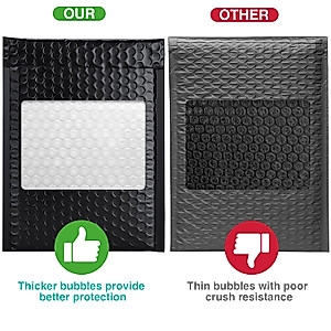 Metronic Bubble Mailers 6x10 Inch 25 Pack, Waterproof Padded Envelopes, Cushioning Self Seal Adhesive Padded Mailers for Shipping Bags,Boutique,Small Business,Black Bulk #0