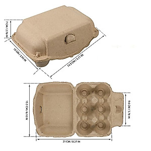 RICHERI 30 Pieces Brown Natural Material Empty Egg Cartons, Each Holds 6 Eggs Egg Baskets For Home, Farm, Market, Camping, Picnic, Travel