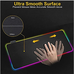 Gaming Mouse Pads Oversized Led Zero Two Mouse Pad Large RGB Mice Pad Computer Keyboard Pad Extended Desk Pad with Stitched Edge Frame 300X600Mm