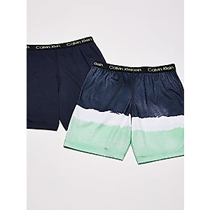 Calvin Klein Boys' Lounge Pajama Shorts, 2 Pack, Dipdye/Black Iris, 14-16