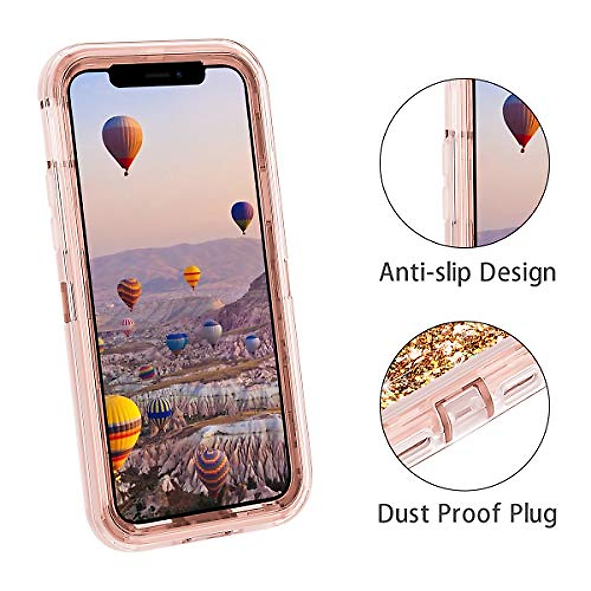 Coolden Case for iPhone 11 Pro MAX Cases Protective Glitter Case for Women Girls Cute Bling Sparkle Heavy Duty Hard Shell Shockproof TPU Case for 2019 Release 6.5 Inches iPhone 11 Pro MAX, Rose Gold