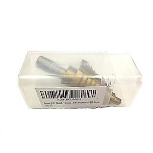 Innetoc 3/8" Shank Titanium Step Drill Bit, 1/4' to 1-3/8' in 1/8' Increments with SafePlastic Case|10 Steps