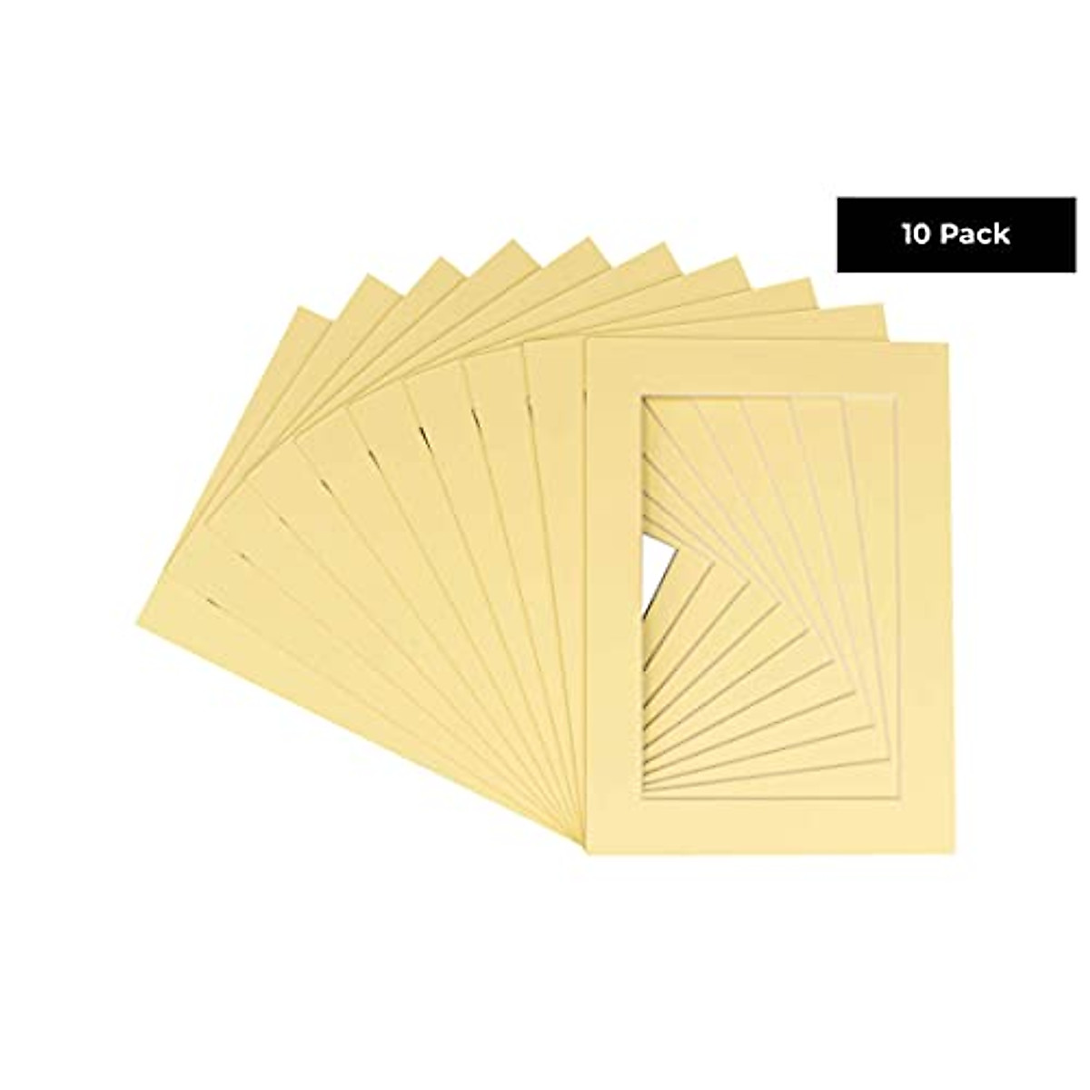 24x36 Mat for 20x30 Photo - Precut Soft Yellow Picture Matboard for Frames 24 x 36 Inches - Bevel Cut Matte to Display Art 20 x 30 Inches - Acid Free Pack of 10 MATS with Backing Boards & Clear Bags