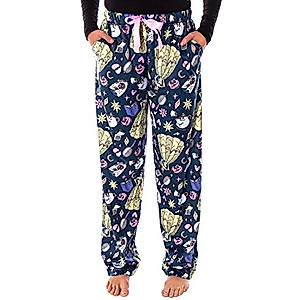 Disney Princess Women's Beauty and The Beast Allover Design Smooth Touch Fleece Sleep Bottoms Lounge Pajama Pants (2X-Large)