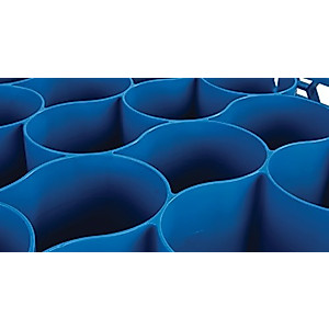 Carlisle FoodService Products RW20-214 OptiClean NeWave Polypropylene 20-Compartment Glass Rack with 3 Extender, 19-3/4" Length x 19-3/4" Width x 8.72" Height, Blue (Case of 2)