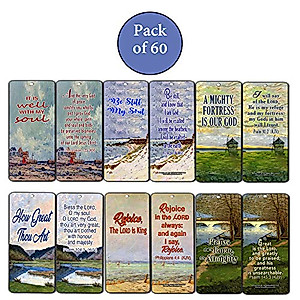 Be Still My Soul Religious Bookmarks Cards (60-Pack) - Stocking Stuffers for Men Women Baptism, Youth Group, Cell Group, VBS Bible Study, Mission Trip - Best Church Supplies