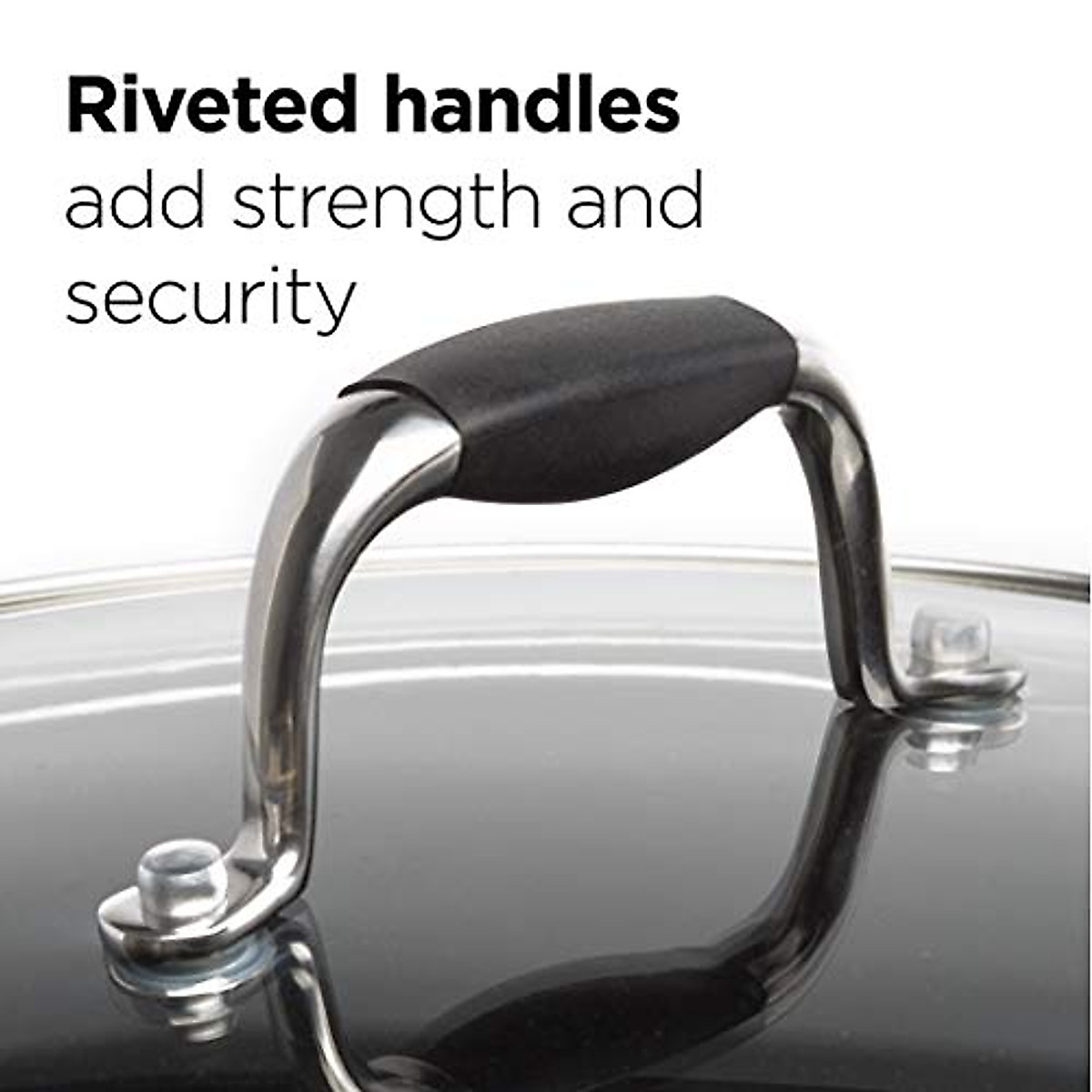 Ecolution Symphony Multipurpose Forged and Stainless Steel Pots and Pans 8 pc. Set, Reinforced Ergonomic Cool-Touch Handles, Dishwasher Safe, Fully Nonstick Interior, Slate,Grey