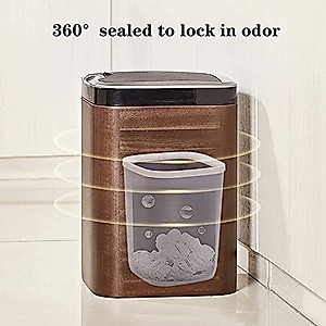 Trash Bin Trash Can Wastebasket Smart Trash Can Electric Induction Smart Square Solid Wood Trash Can with Pressure Ring for Home Garbage Can Waste Bin