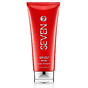 SEVEN Hair Care Rinzu Helio Violet Shampoo for Women & Men with Green Tea & Amino Acid, Purple Shampoo for Blonde Hair & Brassiness, Sulfate + Paraben Free, Cruelty Free, Made in USA, 7 oz