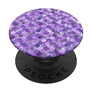 Purple Glam Mermaid Scales For Women and Girls PopSockets PopGrip: Swappable Grip for Phones & Tablets