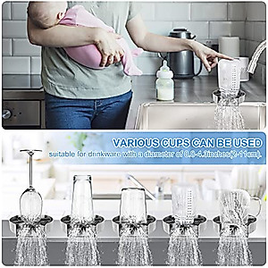 Glass Rinser for Kitchen Sink,Glass Washer with 360 ° Rotation,304 Stainless Steel Faucet Cup Washer,Sink Accessories for Coffee Shop Bars (Silver)