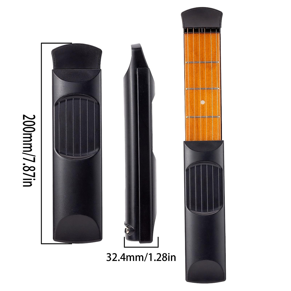 Swhmc Portable Mini 6 String Guitar Practise Tool Wooden Pocket Chord Trainer for Beginner Finger 4 Fret Exercise Fingerboard with Wrench