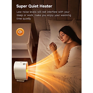1200W/1000W Space Heater Indoor, 2S Heating Mini Heater Small Heater, 28dB Portable Heater for Bedroom Bathroom Heater, Mini Heater for Bathroom, Bedroom, Office Heater, Mini Desk Heater [Gifts]