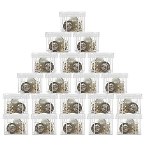 GBACHOOSE 20PCS Small Storage Containers with Lids, Stackable Mini Bins with Lids, Reusable Craft Box for Storing Handicrafts, Office Supplies, Small Accessories, etc (3.5"x2.5"x2")