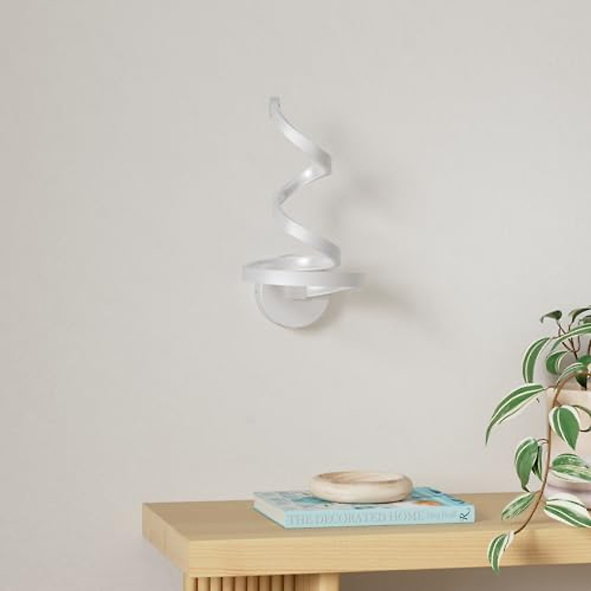 CHYING LED Wall Sconce Modern Spiral Bathroom Wall Light White Wall Lamp 15W Cool White 6500K Indoor Wall Light Fixture for Bedroom Stairs Living Room Hallway