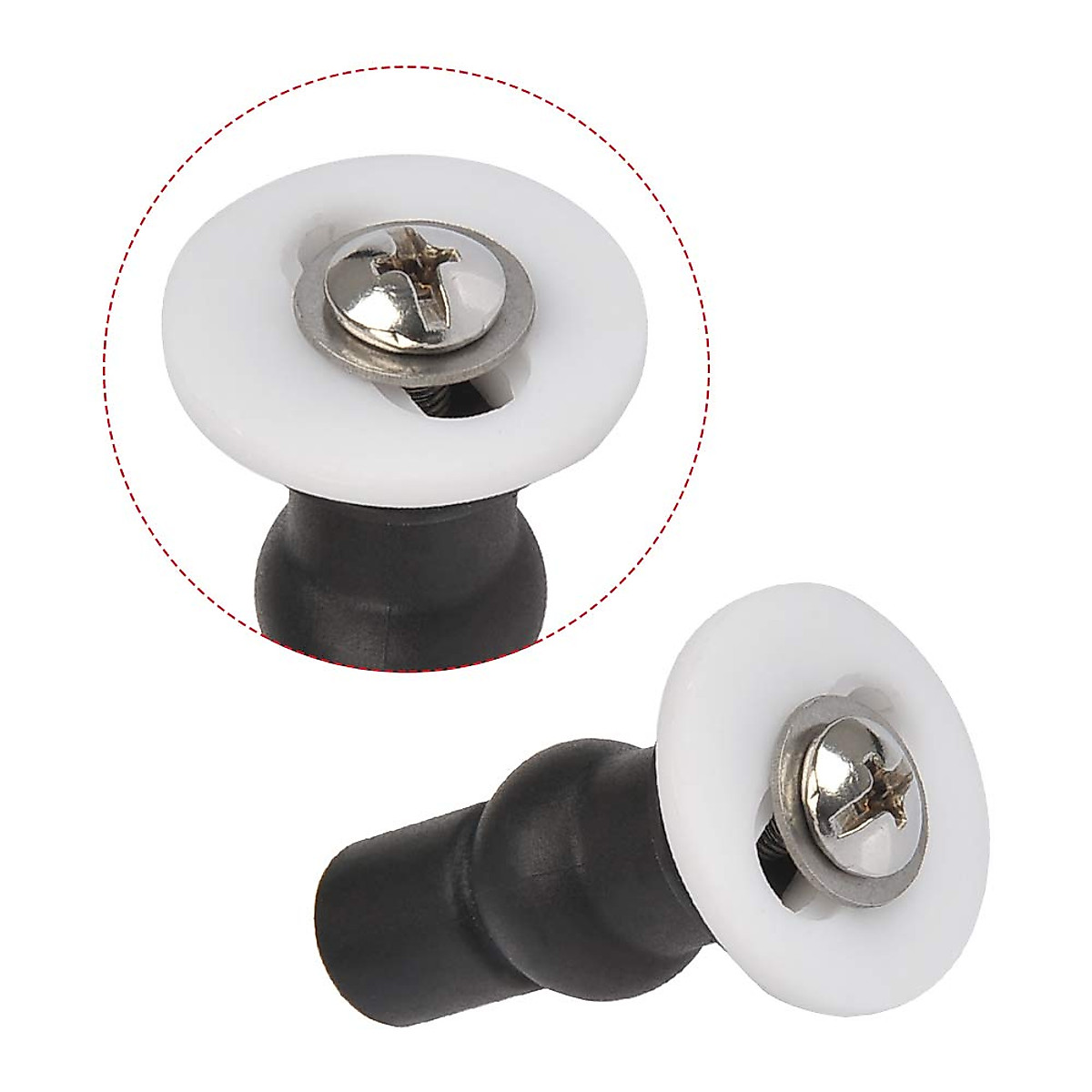 FOCCTS 4 Pack Toilet Seat Fixing Screws, Universal Toilet Seat Fixings Fix Expanding Rubber Top Nuts Screws, Toilet Seat Bolts Kit Toilet Seat Hardware Replacement Kit