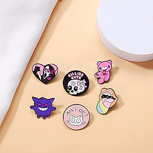 Funny Halloween Pins for Backpacks Aesthetic- Cute Ghost Enamel Pins Bulk for Hats-Kawaii Skeleton Brooch Pins