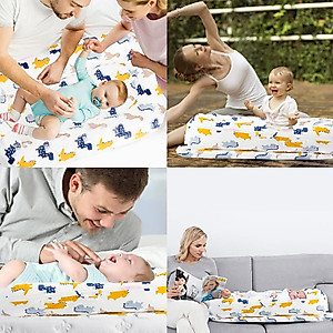 Baby Lounger Cover for Dockatot Deluxe + | 100% Cotton Hypoallergenic Newborn Premium Quality Spare Cover(Cover Only) (Dino)