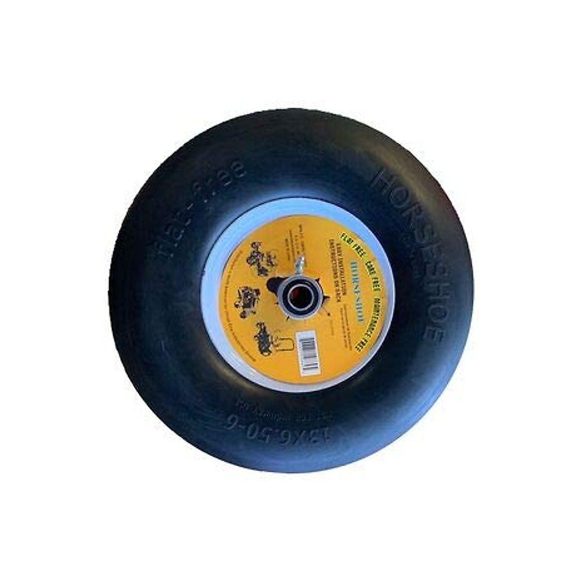 (2-Pcs-Set) New 11x4.00-5 Flat-Free Lawn Mower Smooth Tires w/Steel Rim for Zero Turn Lawn Mower Garden Tractor - hub 3"-5" with 3/4" Or 5/8" Bore 114005 T161