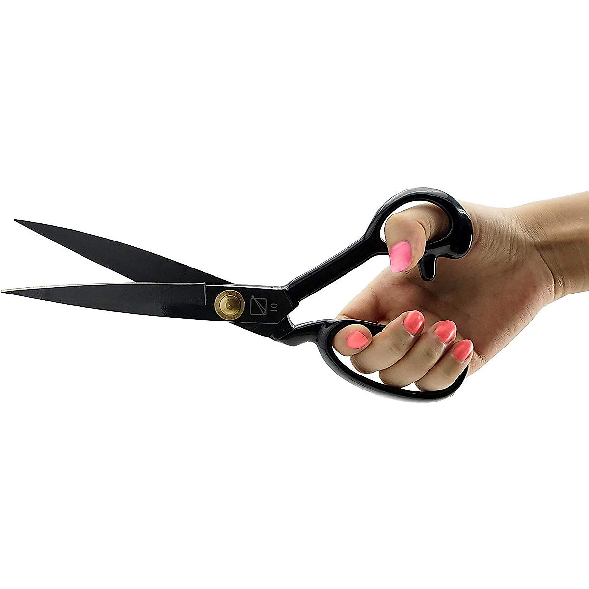 Sewing Scissors, Professional 10 Inch Fabric Dressmaking Scissors Heavy Duty Shears Sharp Cutting for Crafting, Leather, Dressmaking, Tailoring, Altering(10 Inch Black, Right-Handed)