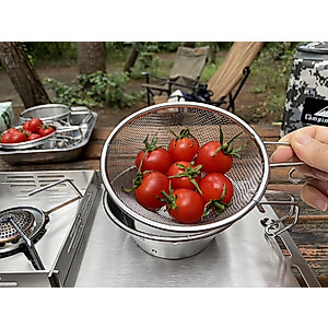 CAMPINGMOON 1pc Stainless Steel Camping Sierra Cup 310ml with 1pc Colander S-220/S-213