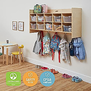 ECR4Kids Scoop Front Storage Bins, Multipurpose Organization, Clear, 25-Piece