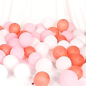 Pink White Rose-gold Small Balloons - 5 Inch 60pcs Round Latex Balloon Gender Reveal Birthday Graduation Wedding Engagement Baby Bridal Shower Party Decorations Lasting Surprise