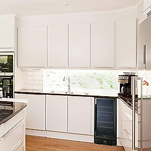 NewAir Freestanding 28 Bottle Dual Zone Wine Fridge, French Door, Black Stainless Steel