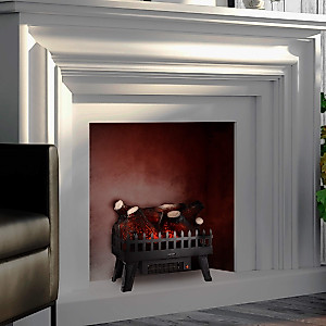 LED Electric Log Insert for Fireplaces-Heater with Realistic Energy Efficient LED Glowing Flame Ember Bed-Home and Hearth Accessories by Lavish Home