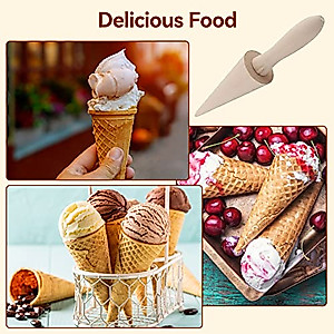 Wood Cone Roller Pizzelle Roller Krumkake Ice Cream Cone Roller Mold Natural Waffle Cone Roller Wooden Mini Waffle Cones Pastry Decorating Baking Tool