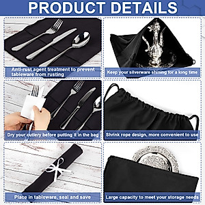 4Pcs 18x18 Inches Silver Storage Bags Anti Tarnish, 20x14 Inches Silver Storage Cloth Anti Tarnish Silver Protector Bags for Cutlery Utensils Silverware Protection Flatware Silver Plate Tarnish