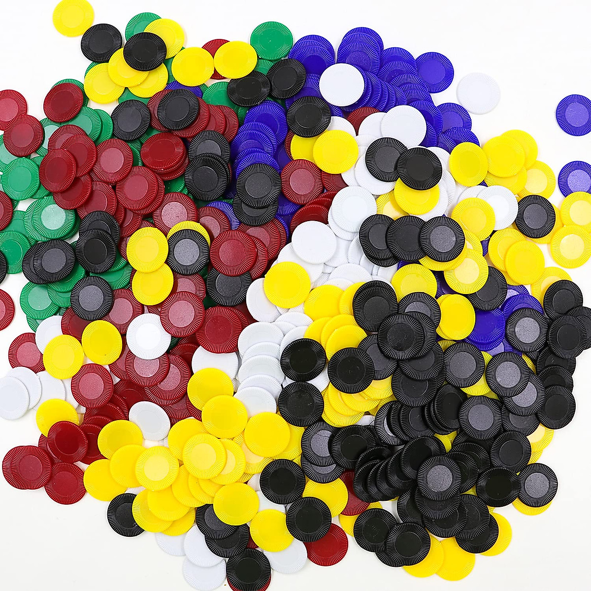Darovly 600Pcs Plastic Poker Mini Chips in 6 Colors Bulk Poker Card Game Chips for Game Play Learning Math Counting Kids Teaching Rewards（2.2CM in Diameter）